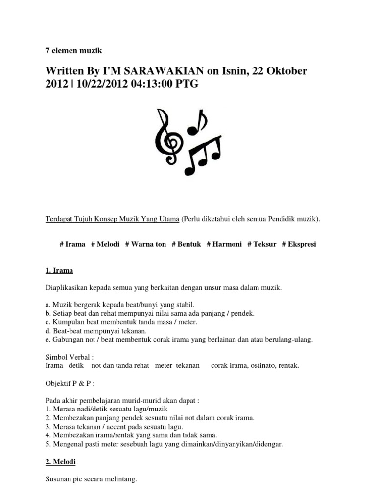 7 Elemen Muzik | PDF