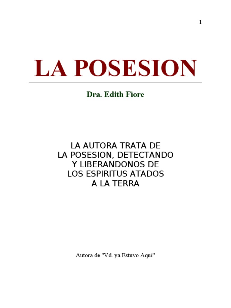 000 - LIBRO - La posesiÃ³n - Edith Fiore + completo | PDF | Demonios ...
