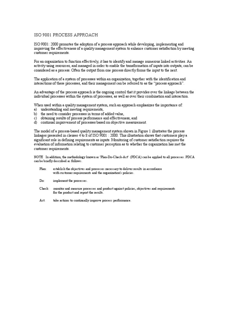 Process Approach | PDF | Quality Management | Quality Management System