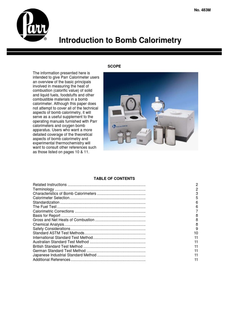 Introduction To Bomb Calorimetry | PDF | Calorimetry | Combustion