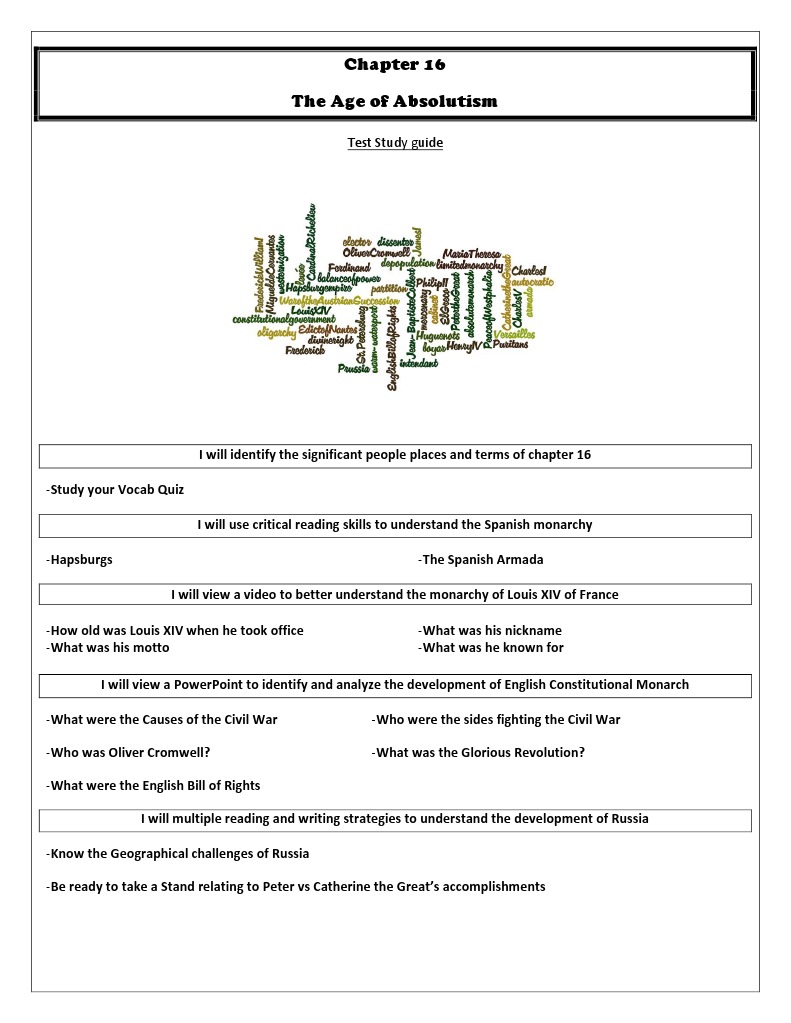 Chapter 16 Test Review | PDF