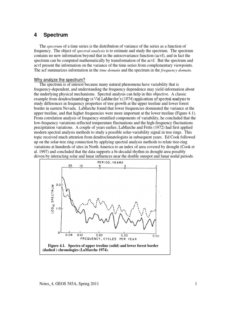 Spectral Analysis | PDF | Spectral Density | Wavelength