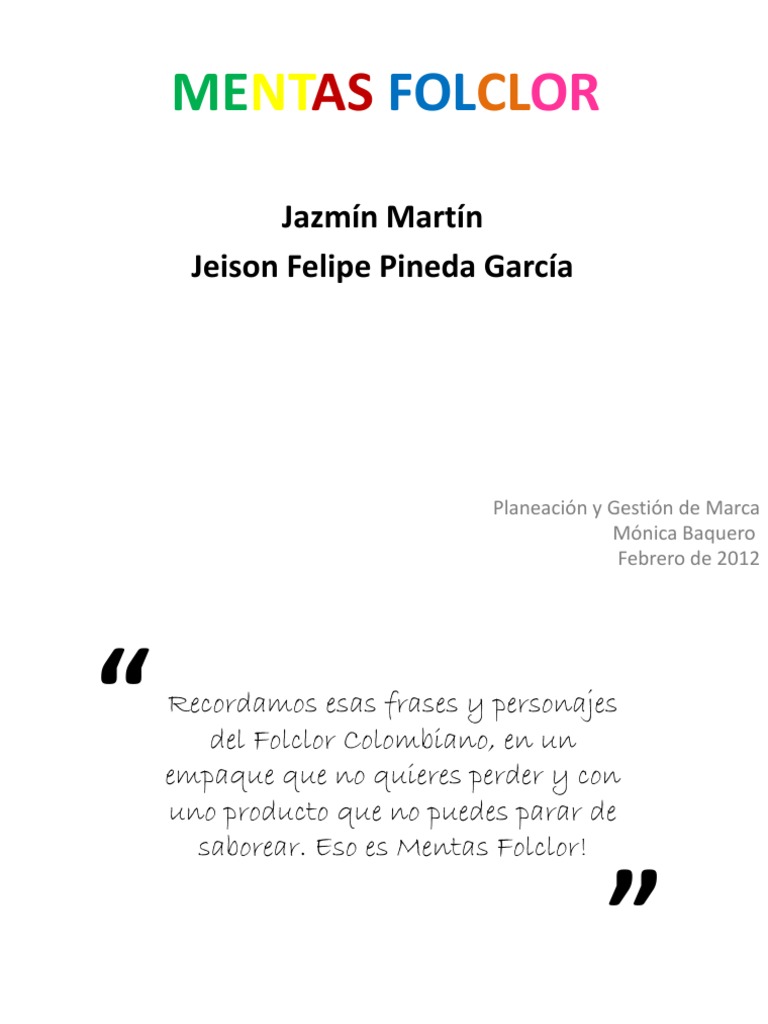 Mentas Folclor | PDF | Marca | Producto (Negocio)