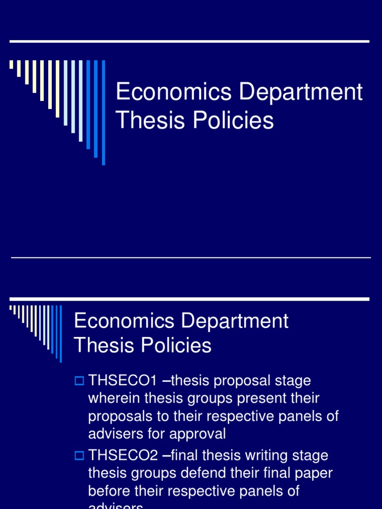 Economics Thesis Policies Overview | PDF | Thesis | Mentorship