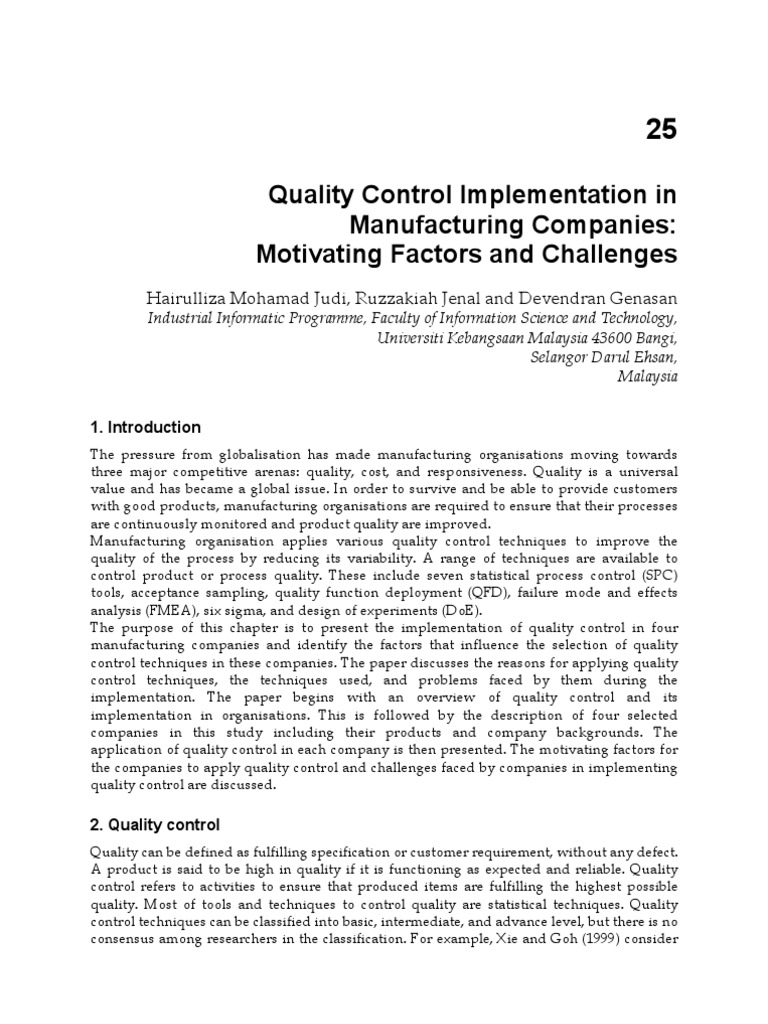 Quality Control | PDF