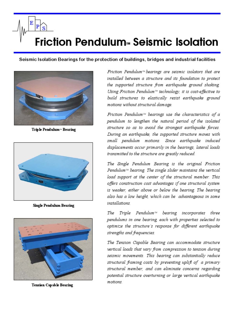 Friction Pendulum Seismic Isolation.pdf | Earthquake Engineering ...