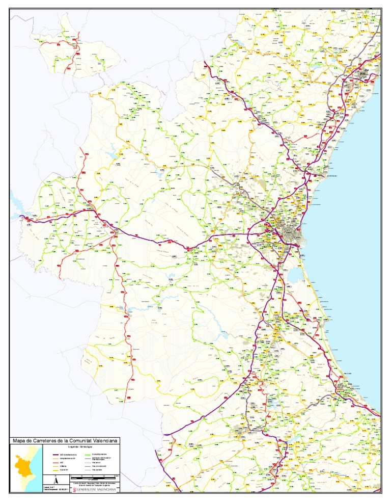Mapa de Carreteras de Valencia | PDF | Transporte por carretera ...