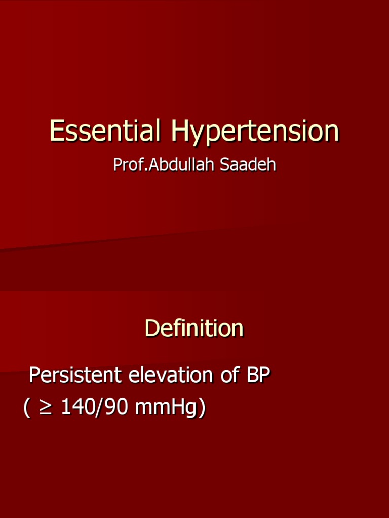 Essential Hypertension | PDF