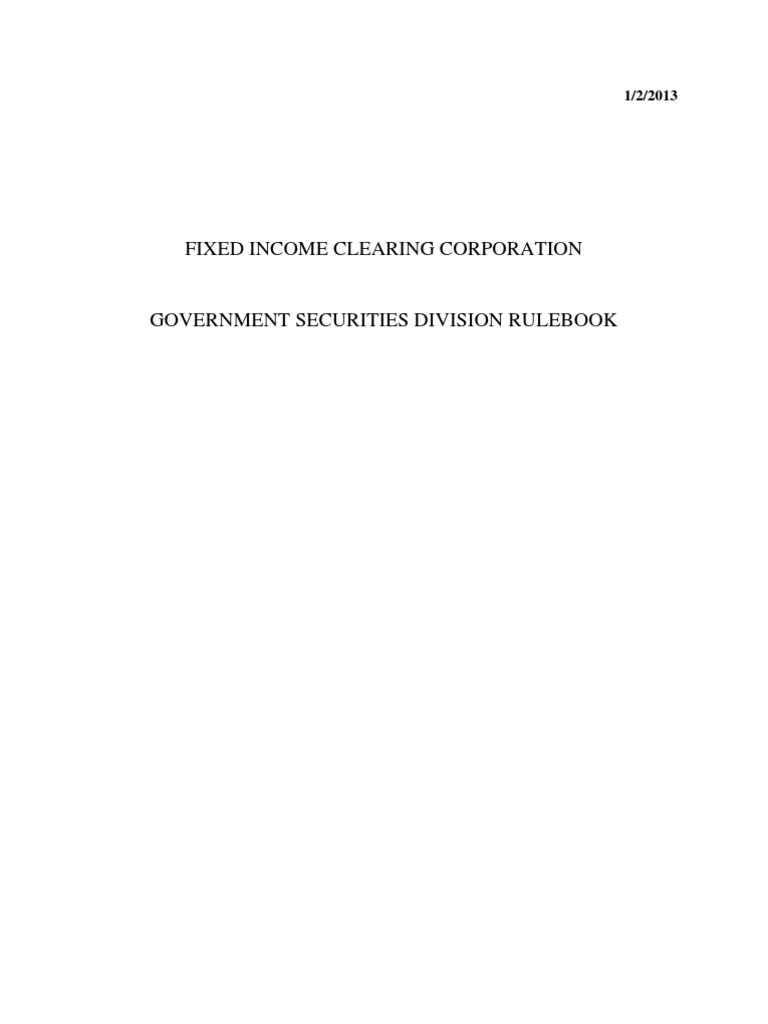 FICC-Government Security Division Rulebook | PDF | Repurchase Agreement ...