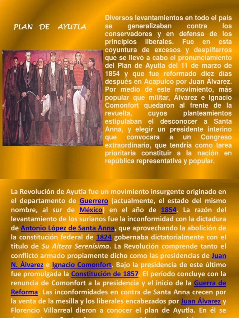 El Plan de Ayutla y La Constitucion de 1857 | Política | Gobierno