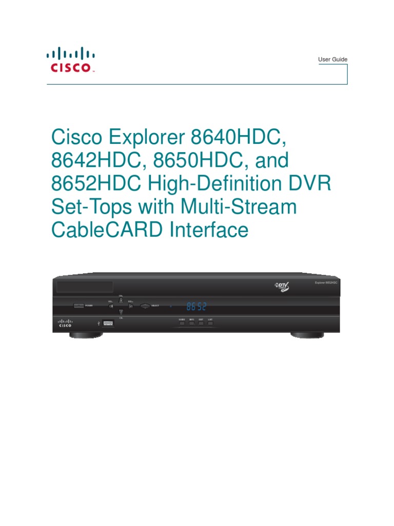 Cisco Explorer 8642HDC UserGuide | PDF | High Definition Television ...
