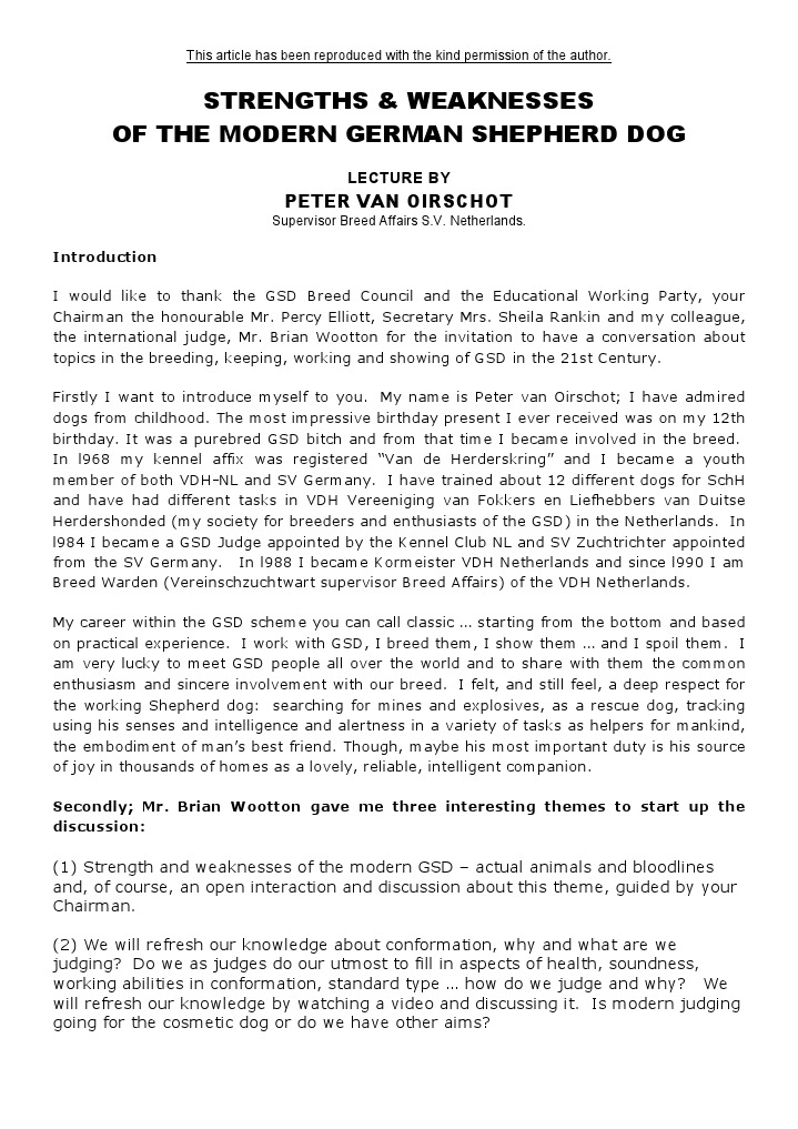 Strengths Weaknesses of The Modern GSD | PDF | German Shepherd ...