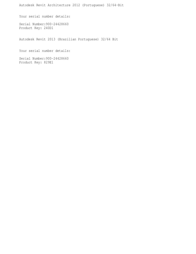 Revit 2012 Serial Number Details | PDF | Computers