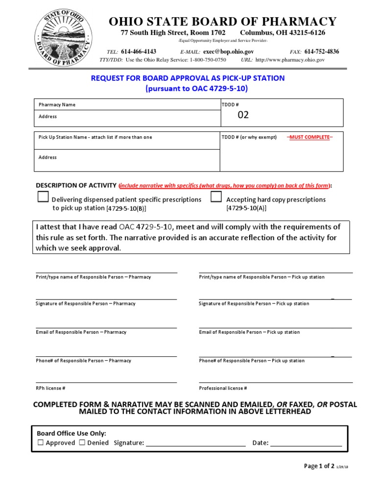 Pick-Up Station Request Form | PDF | Pharmacy | Medical Prescription