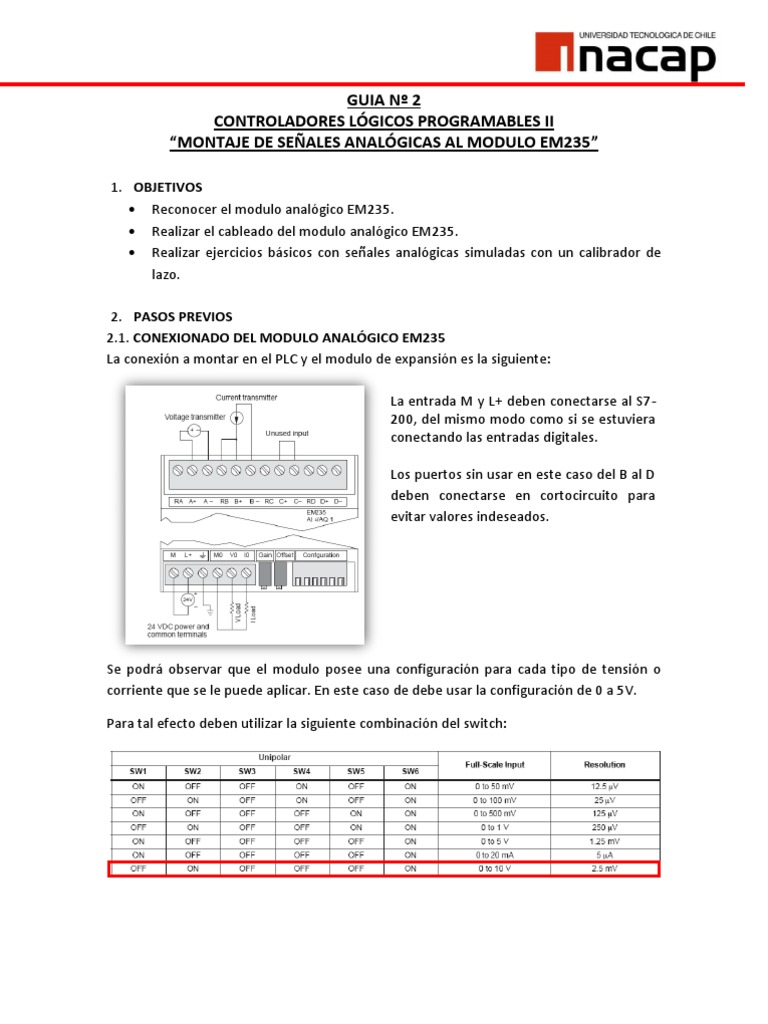 2 PLC Ii - S7-200 - Em235 | PDF | Señal analoga | Ingeniería Electrónica