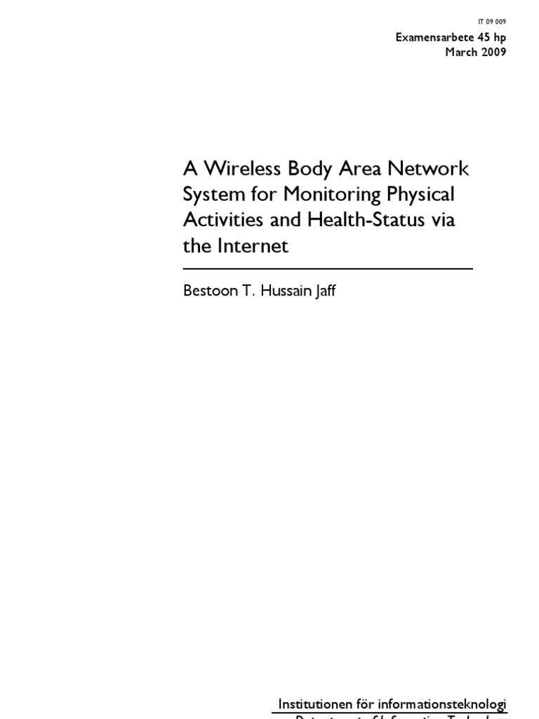 Master Thesis Project About Wireless Body Area Sensor Network (WBAN or WBASN) | PDF | Bluetooth ...