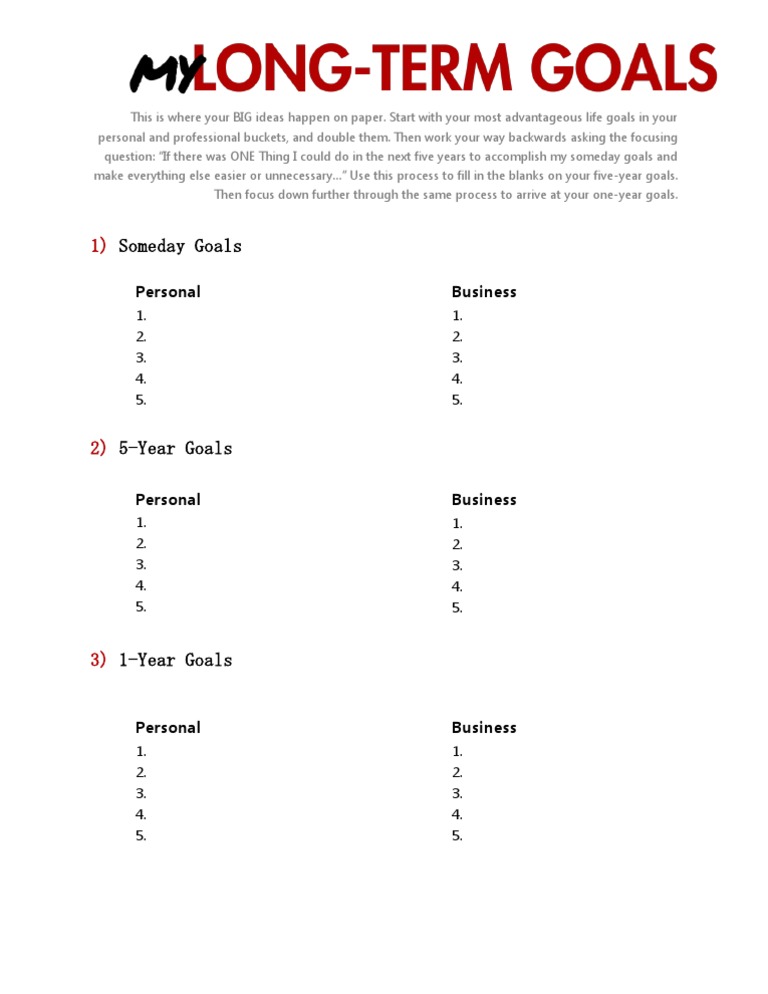 My Long-Term Goals | PDF