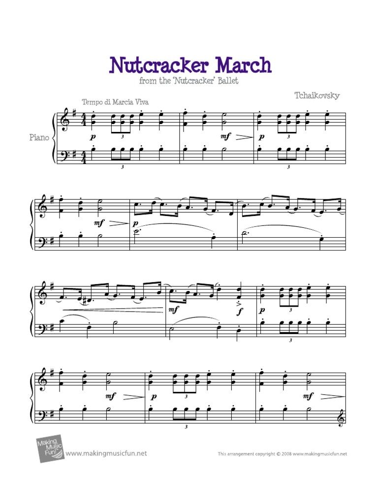 Nutcracker March Piano Solo | PDF