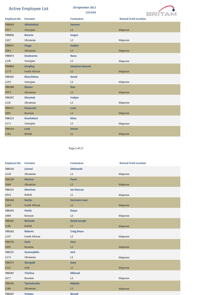 Majnoon Employee Directory | PDF