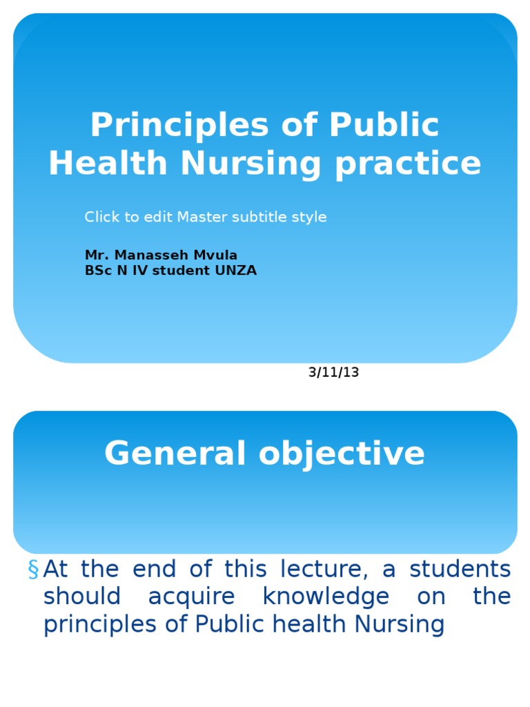 Principles of Public Health Nursing Practice - PPT Lecture | PDF ...