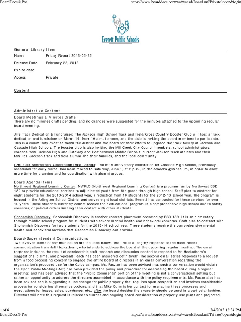 Friday Report February 22, 2013 | PDF | School Library | Educational ...