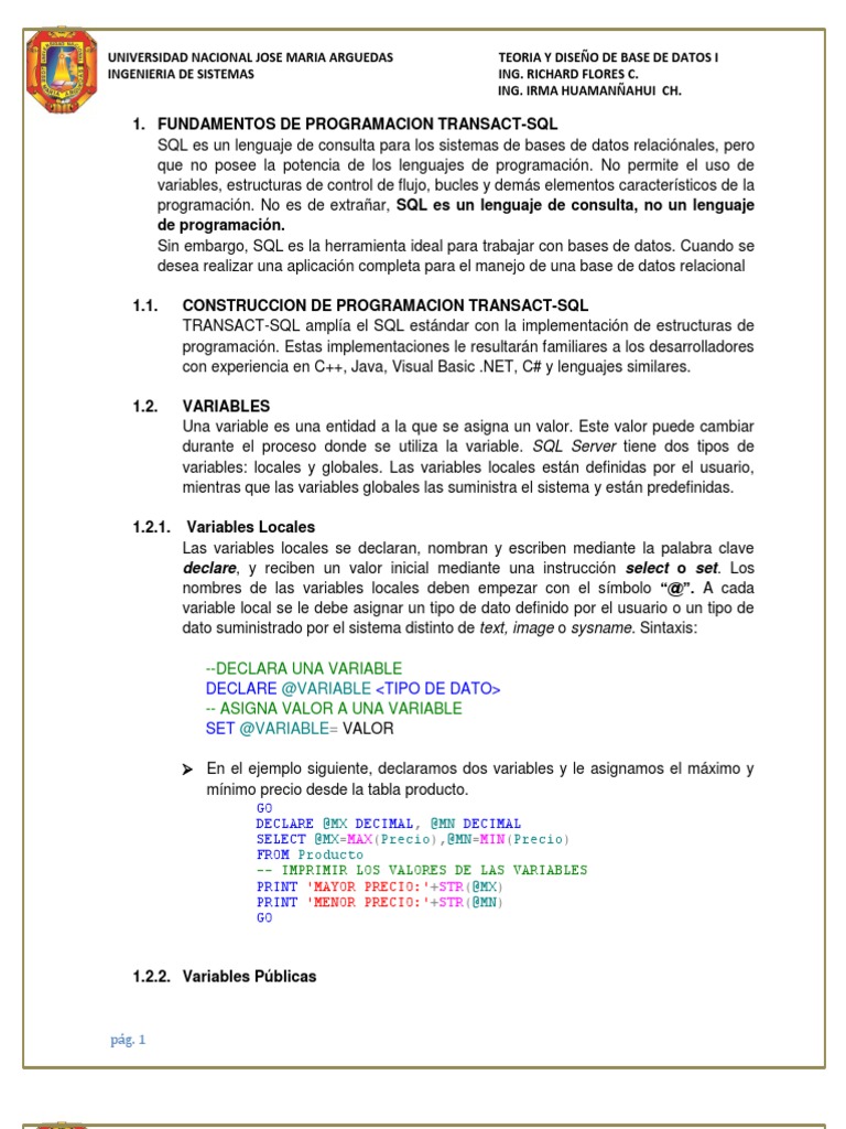 Guia de Funciones y Procedimientos - A en SQL Server 2008-1 | Descargar gratis PDF | SQL ...