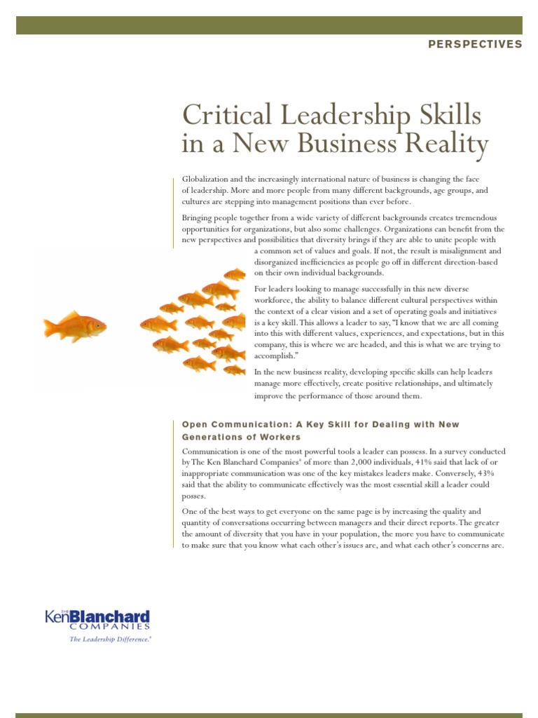 Blanchard Critical Leadership Skills | PDF | Diversity (Business ...