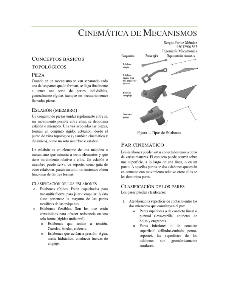 Cinemática de Mecanismos | PDF | Cinemática | Movimiento (física)