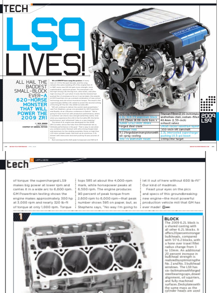 LS9: 620 HP Supercharged V8 Engine | PDF | Propulsion | Systems Engineering