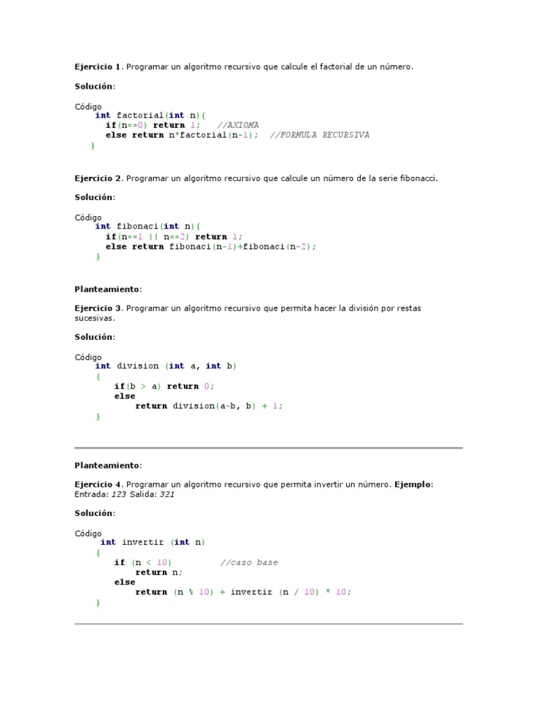 Ejemplo Programacion | PDF | Algoritmos | Recursividad