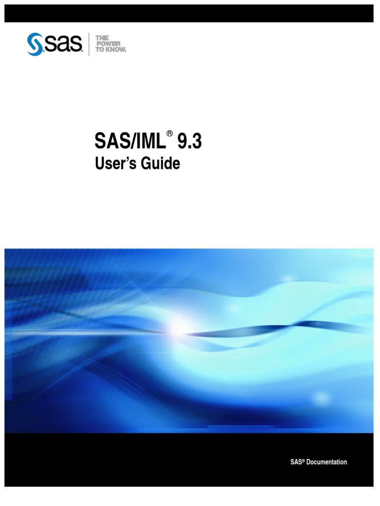 SAS-IML Users Guide | PDF | Sas (Software) | Matrix (Mathematics)