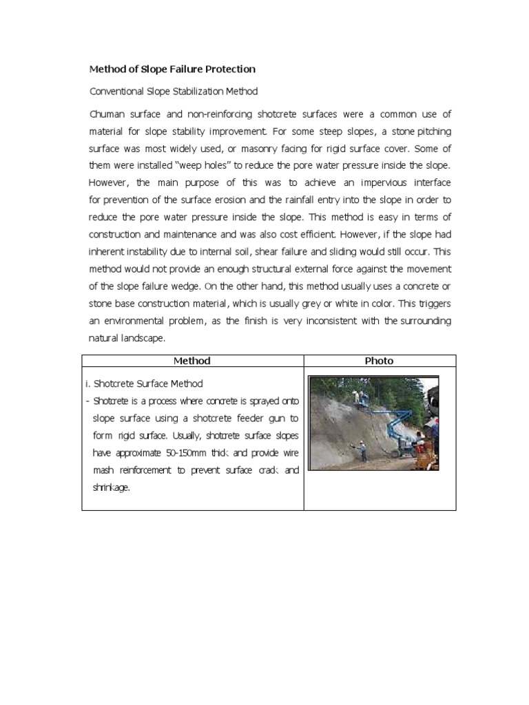Slope Failure Protection Methods | PDF | Building Engineering ...