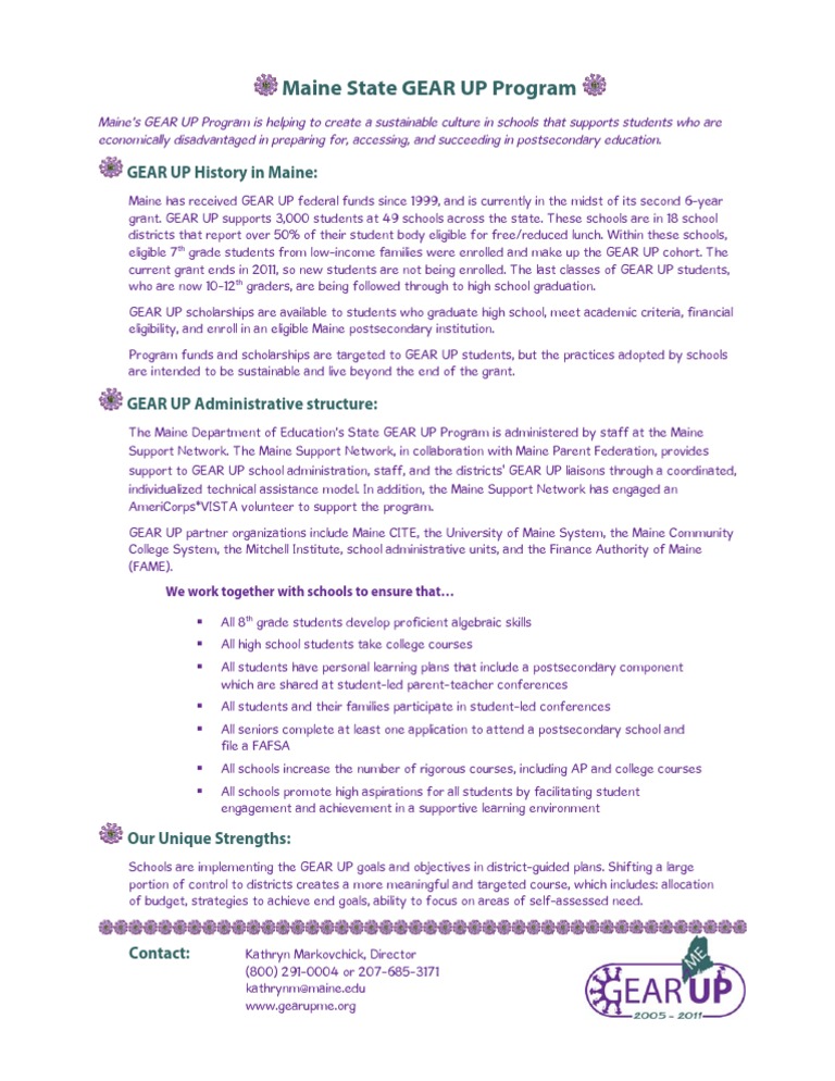 GEAR UP 1 Pager | PDF | Change | Cognition