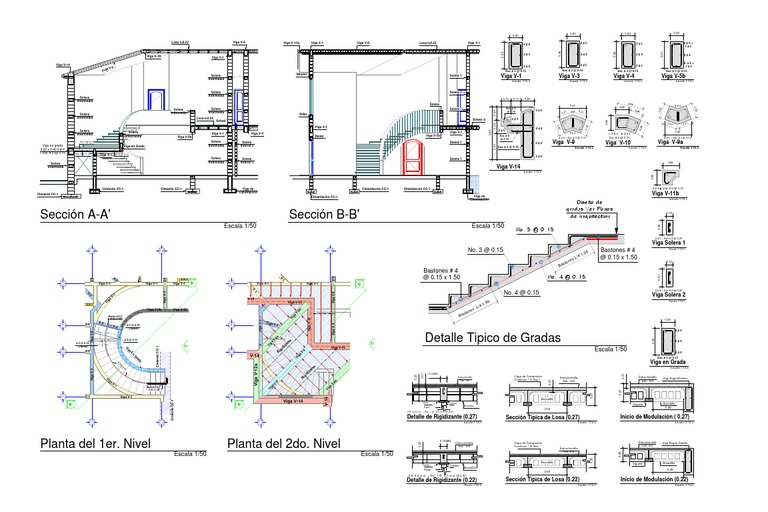 Detalle Estructural de Gradas | PDF | Elementos arquitectónicos ...