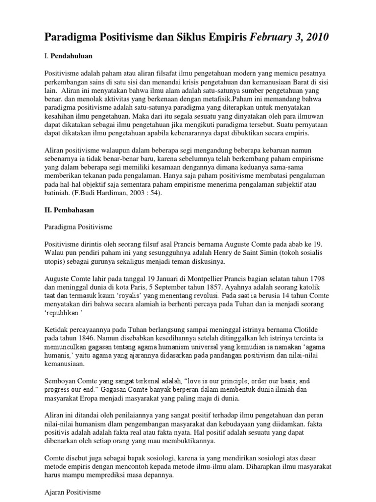 Paradigma Positivisme Dan Siklus | PDF