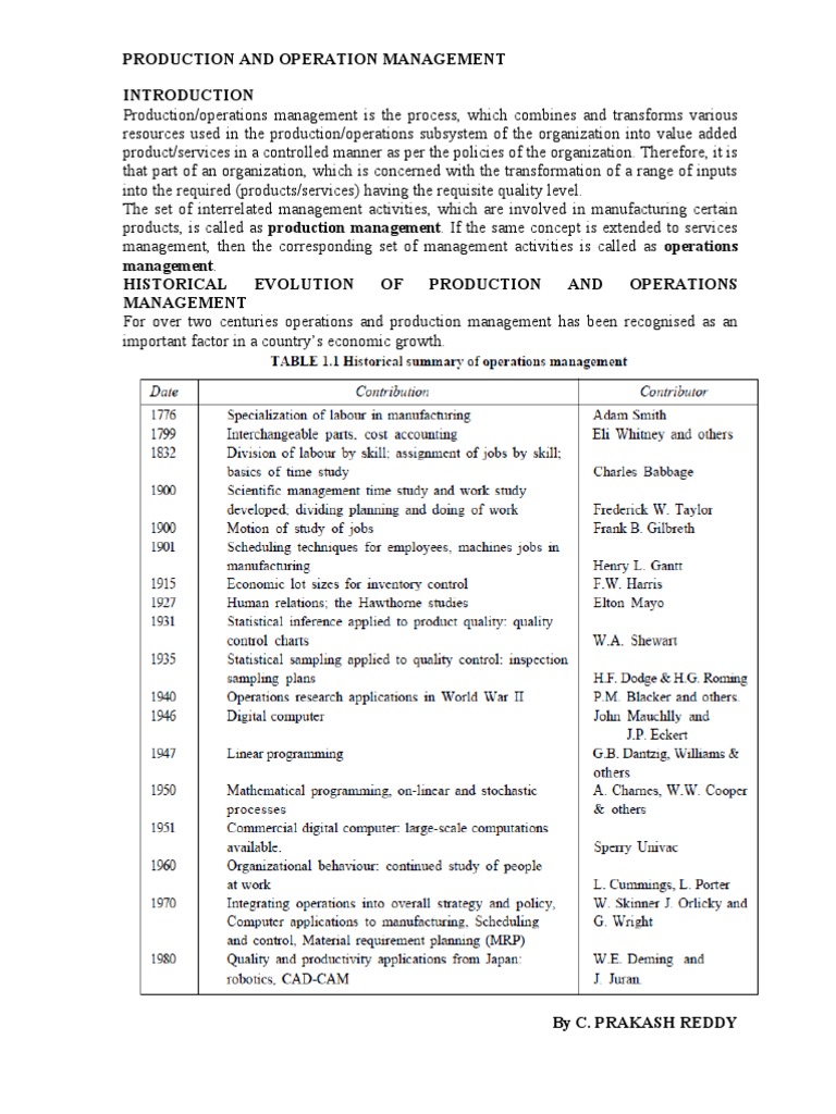 Scope of Production Management Explained | PDF | Operations Management ...