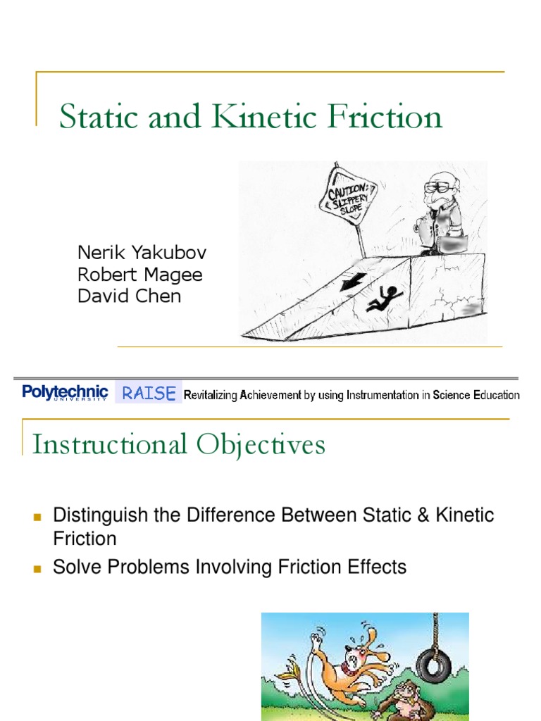 Static & kinetic Friction.ppt | Friction | Kinetic Energy