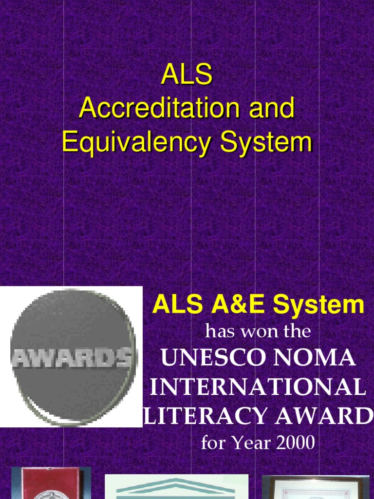 ALS Accreditation &equivalency System Overview | PDF | Literacy ...