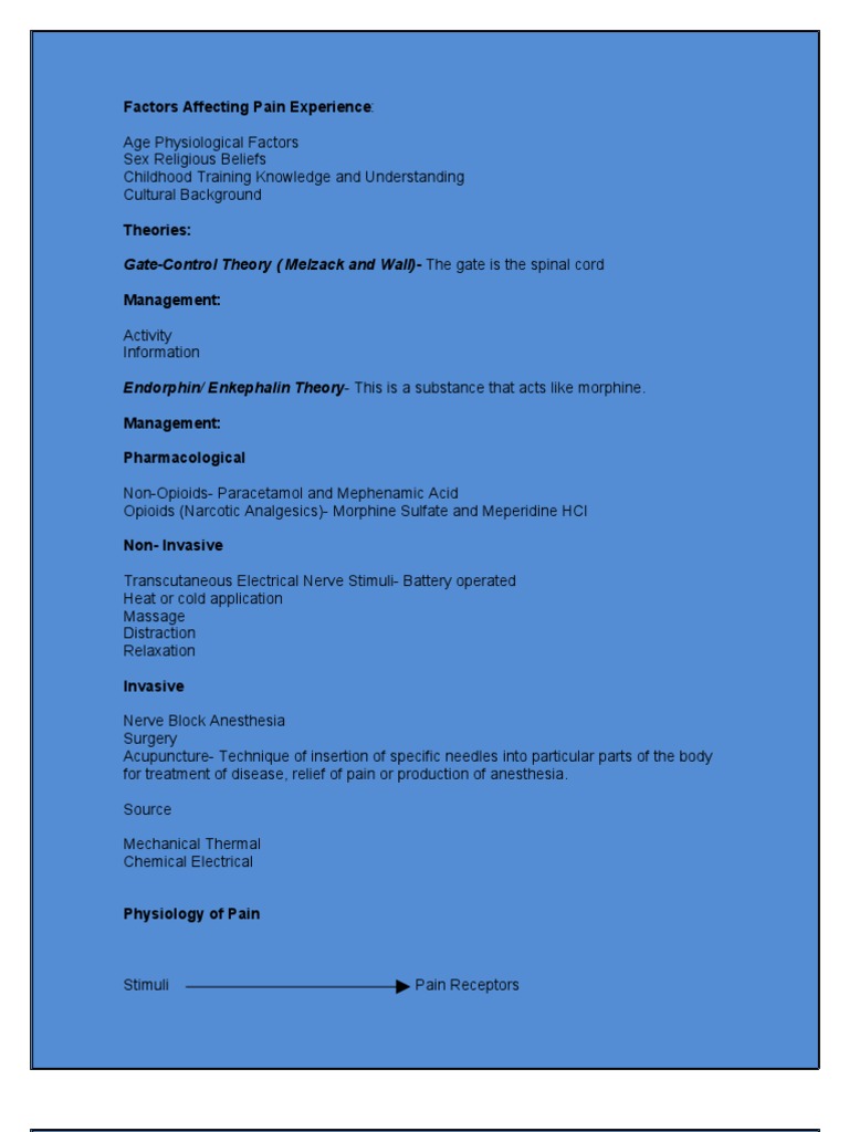 Understanding Pain: Factors and Management | PDF