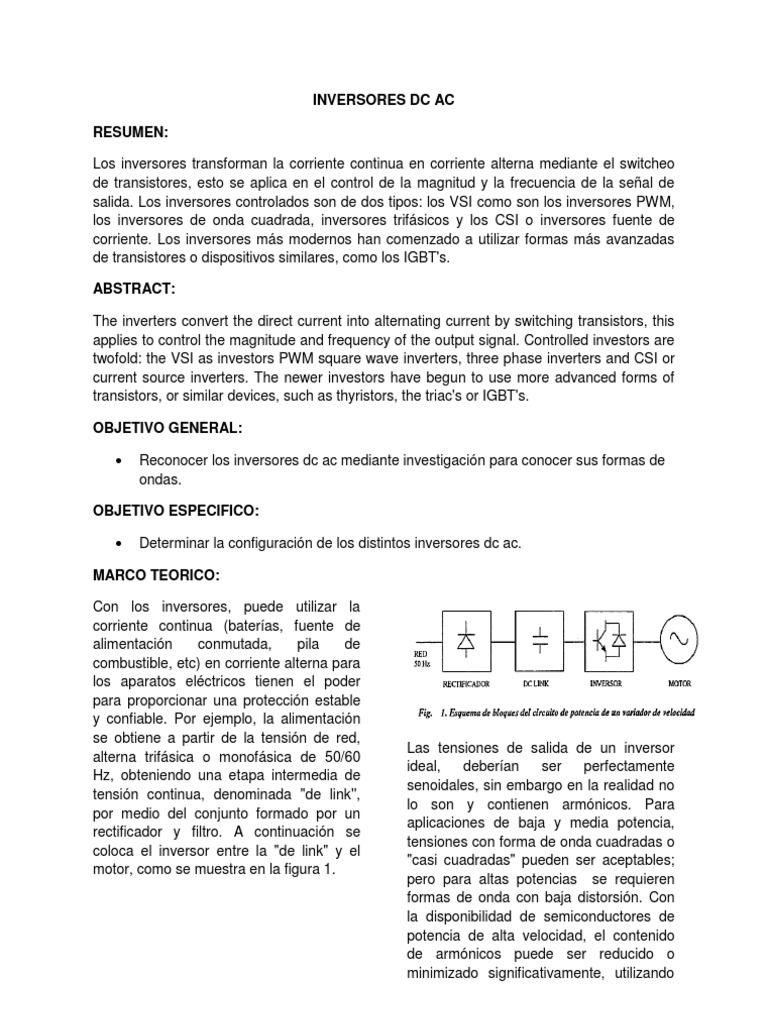 Inversor DC Ac | PDF | Inversor de energia | Corriente eléctrica