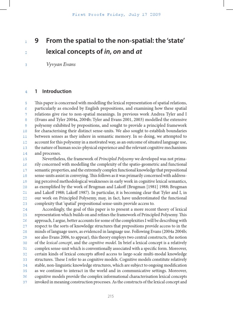 From The Spatial To The Non-Spatial | PDF | Concept | Lexical Semantics
