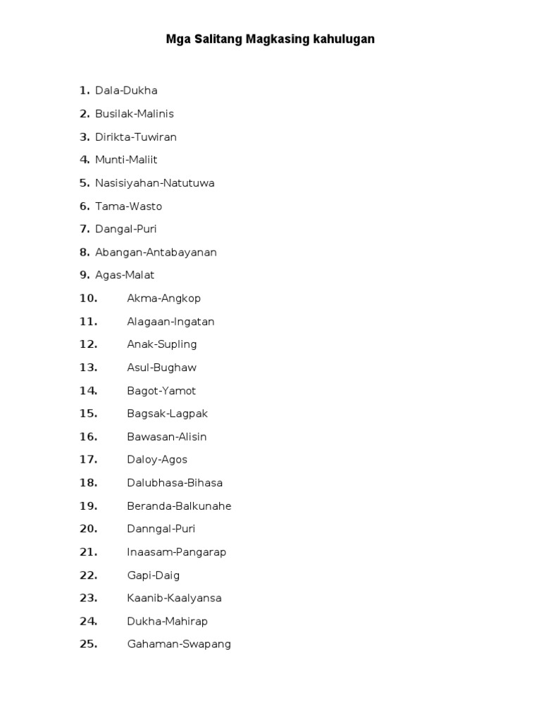 Magkasing Kahulugan | PDF