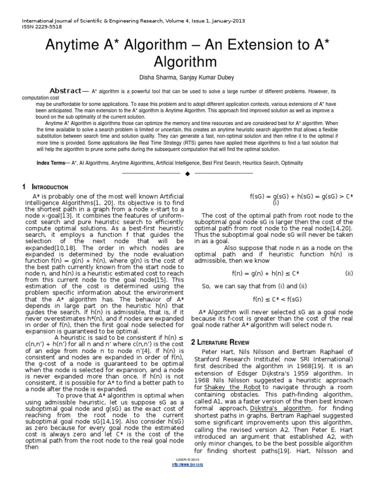 Anytime A-Star Algorithm | PDF | Applied Mathematics | Systems Science Anytime A-Star Algorithm | PDF | Applied Mathematics | Systems Science