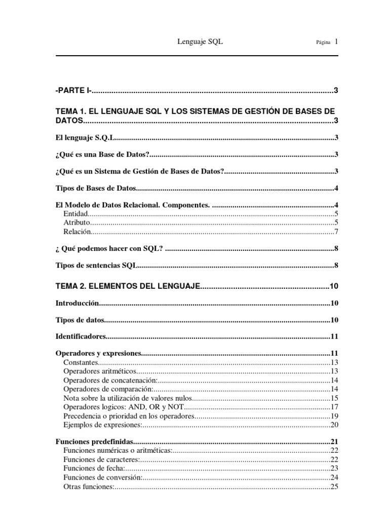 SQL1 | PDF | SQL | Bases de datos