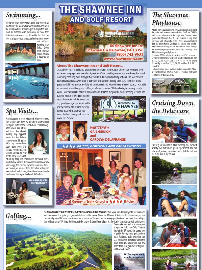 About The Shawnee Inn and Golf Resort | PDF | Resort | Hotel And ...
