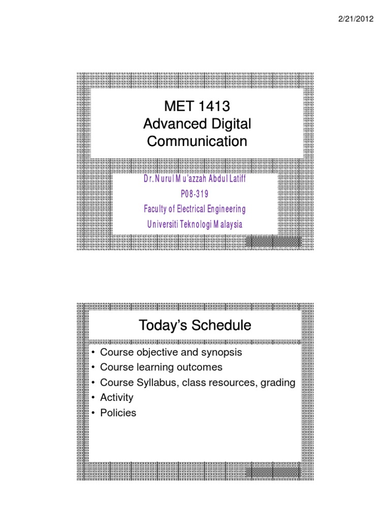 Lect 1 Introduction Pdf Forward Error Correction Modulation