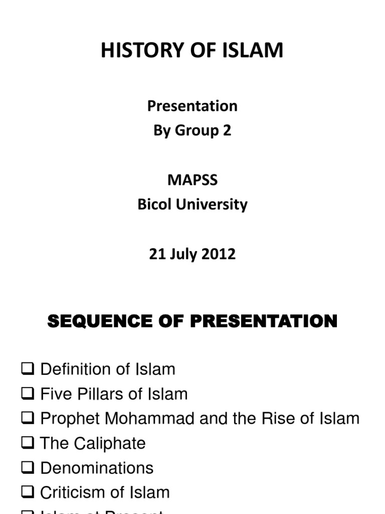History of Islam Presentation | PDF | Medina | Muhammad