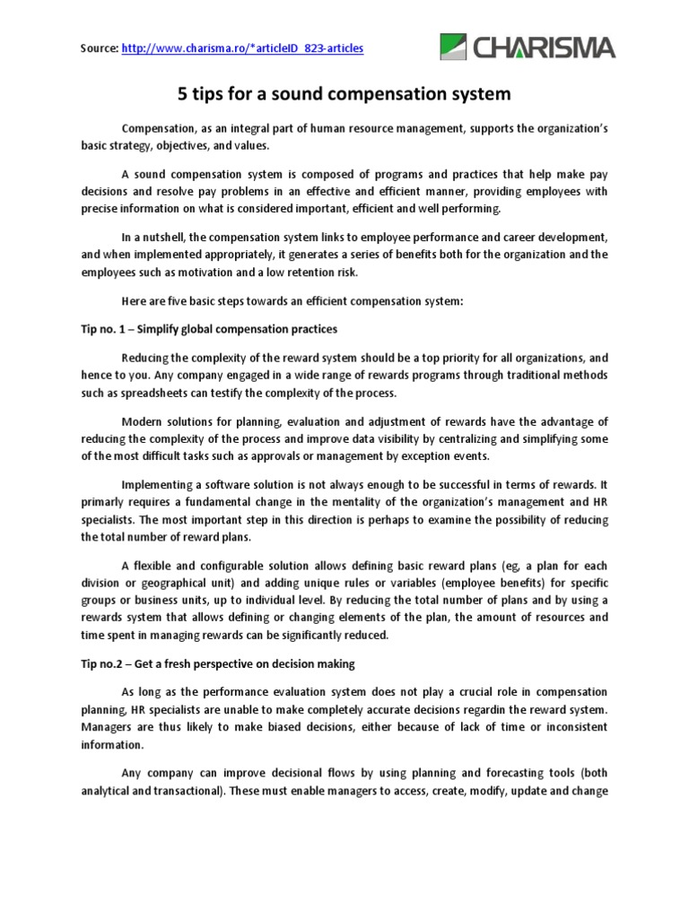 5 Steps To A Sound Compensation System | PDF | Employee Retention ...