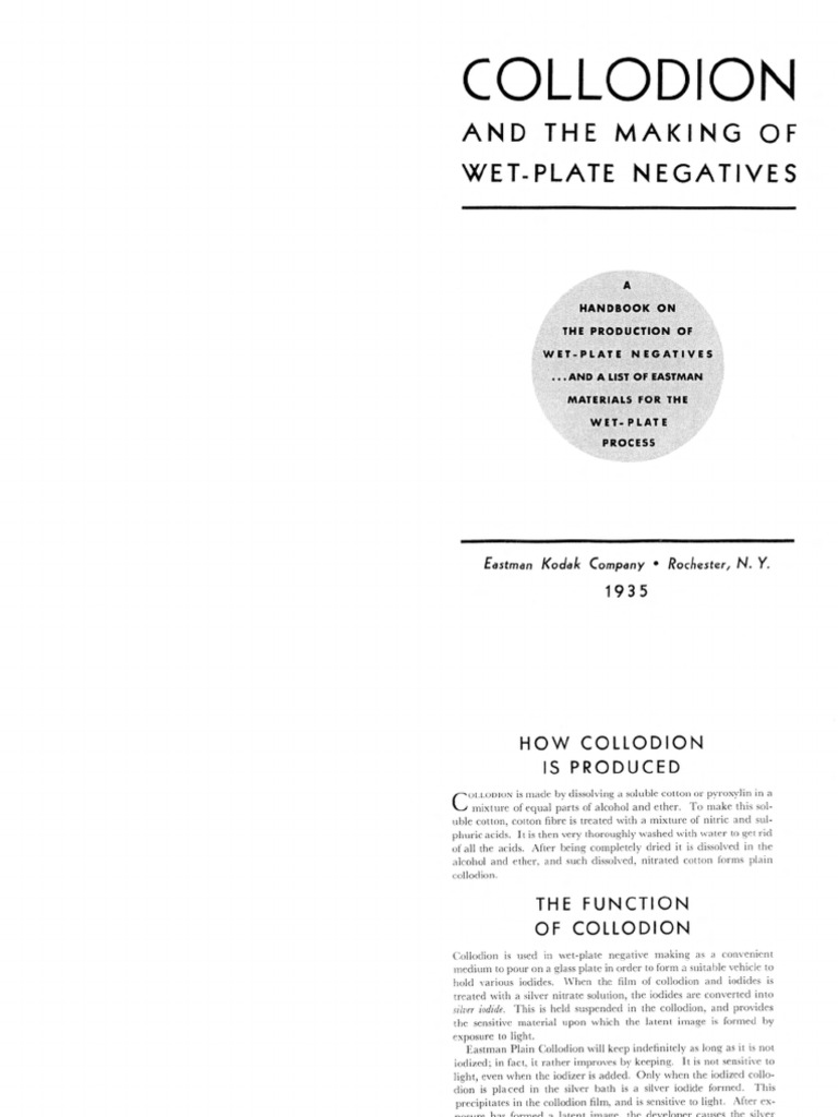 Collodion and The Making of Wet-Plate Negatives | PDF | Art Media | Imaging