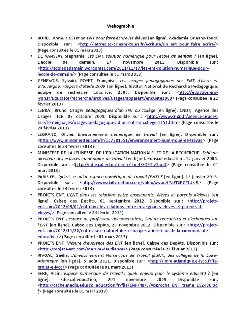 Webographie | PDF | Enseignement supérieur | Science